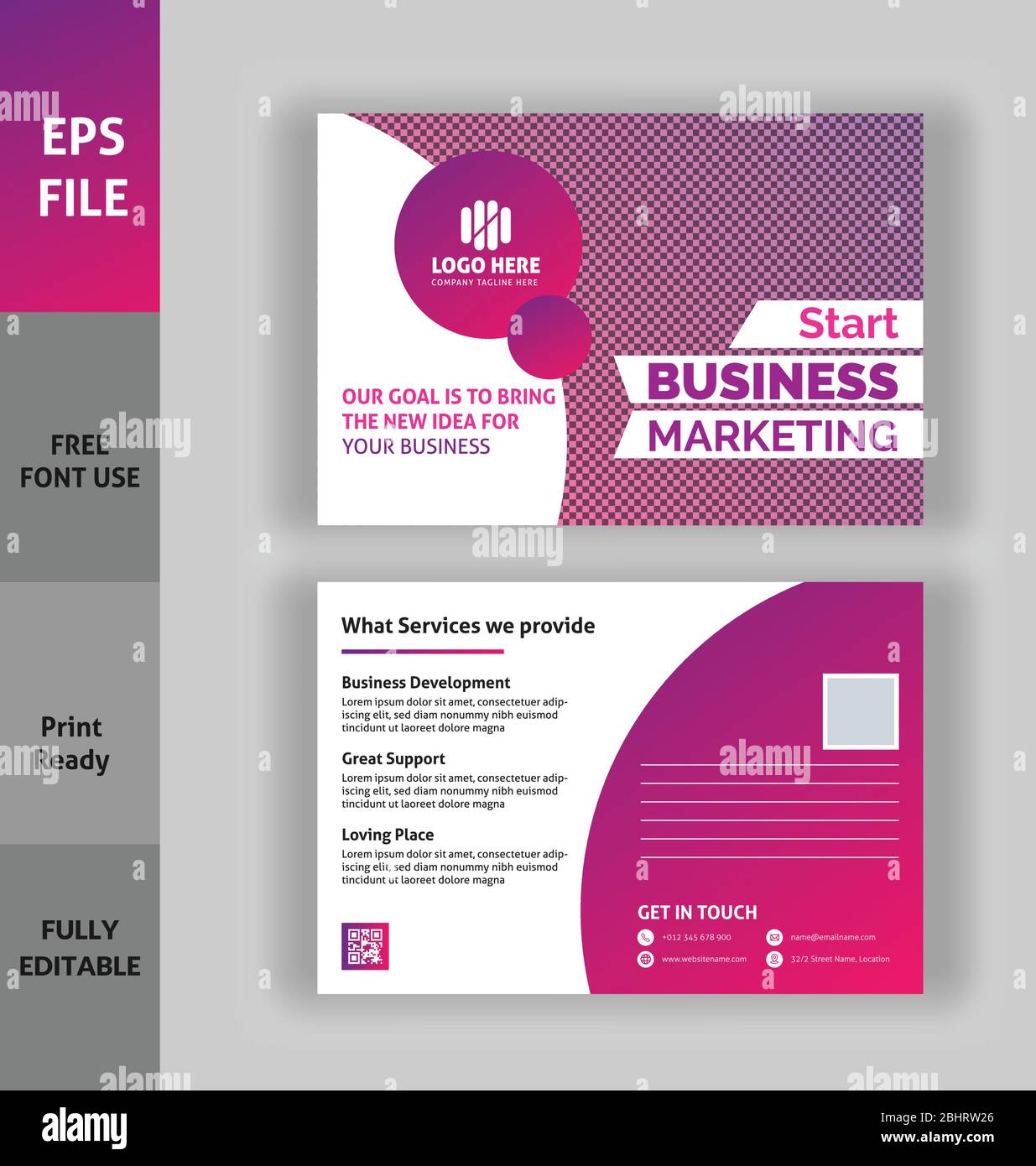 Corporate invitation post card template, print ready invitation card ...