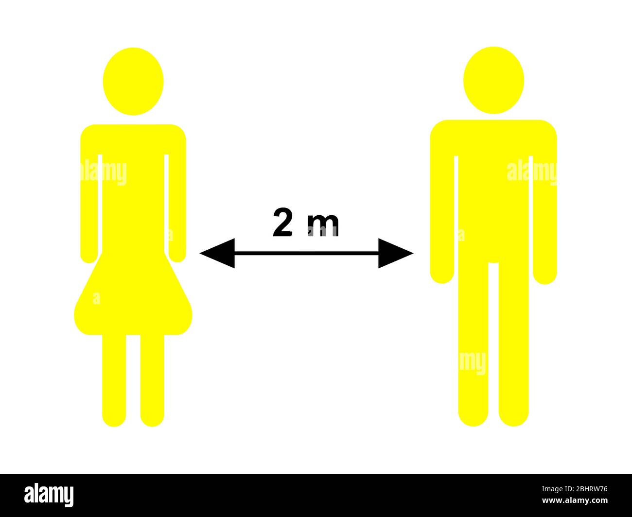Safety distance between people, symbolic representation in an ...