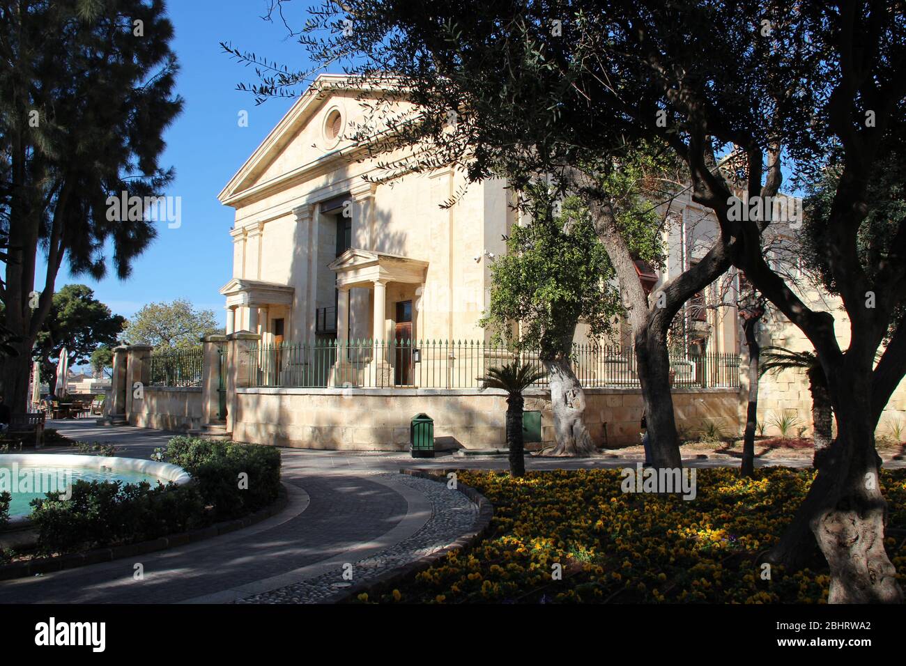 stock exchange and upper barrakka gardens in valletta (malta Stock ...
