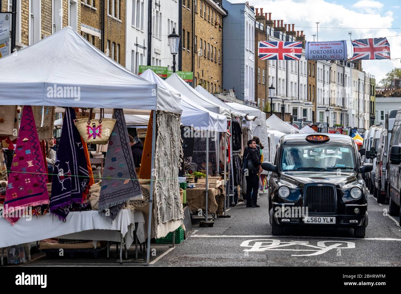 LONDON- Portobello Road Market, a famous antiques street market in ...
