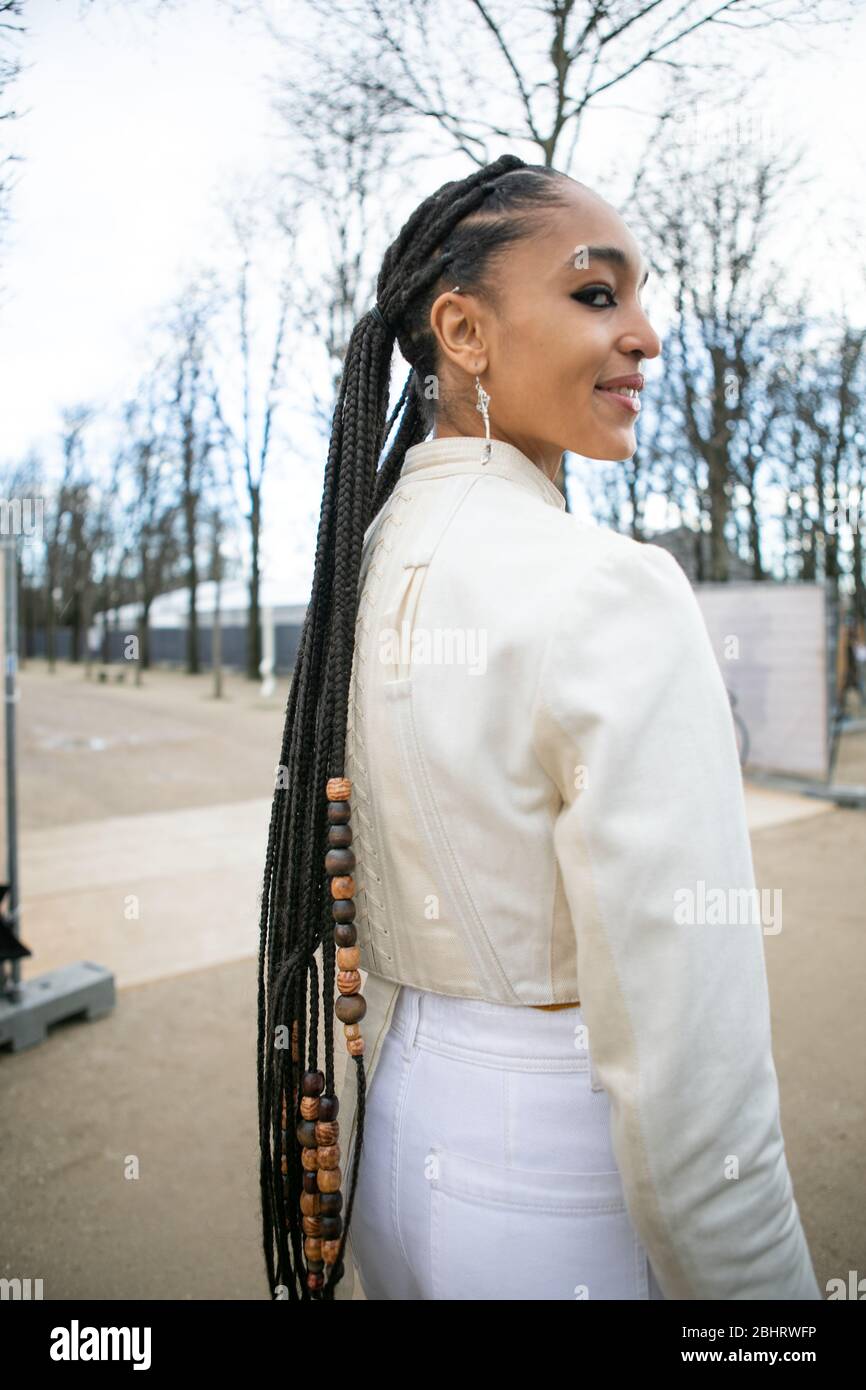 Indira Scott attending the Dior show during Paris Fashion Week Feb 25 ...
