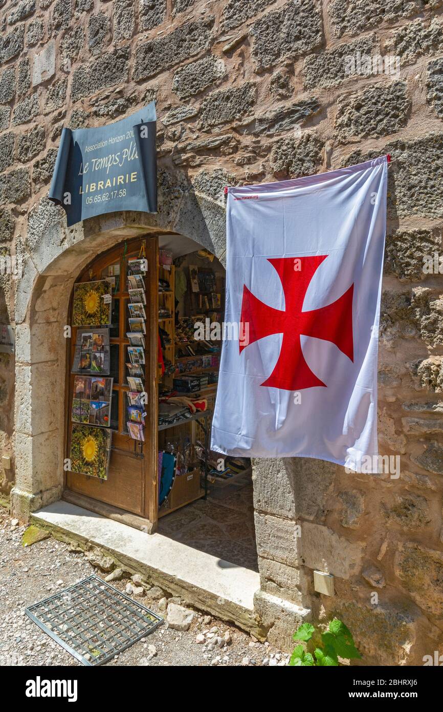 France, La Couvertoirade, fortified town owned by the Knights Templar ...