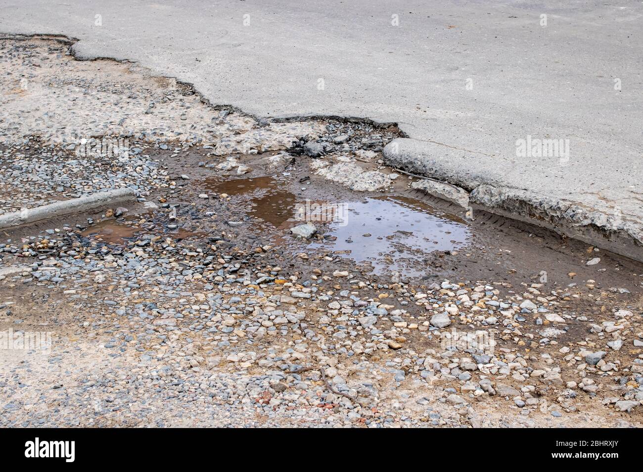 Puddle in pit asphalt road hi-res stock photography and images - Alamy