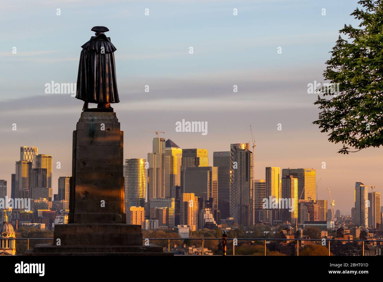 The statue of Major General James Wolf purveys the modern day London ...