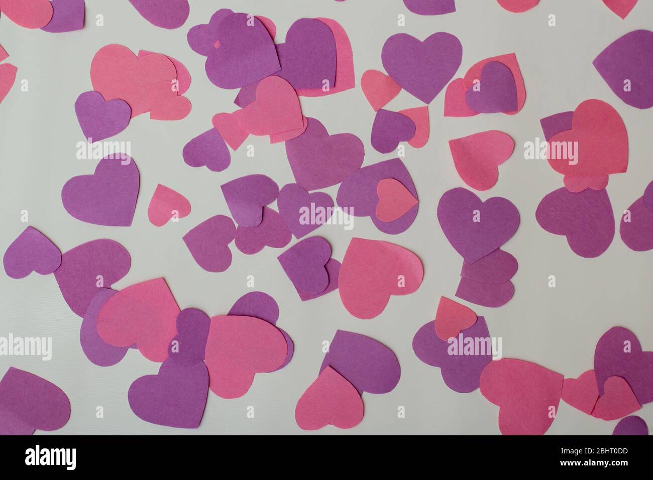 Purple and pink paper hearts, background for Valentine's Day, birthday ...