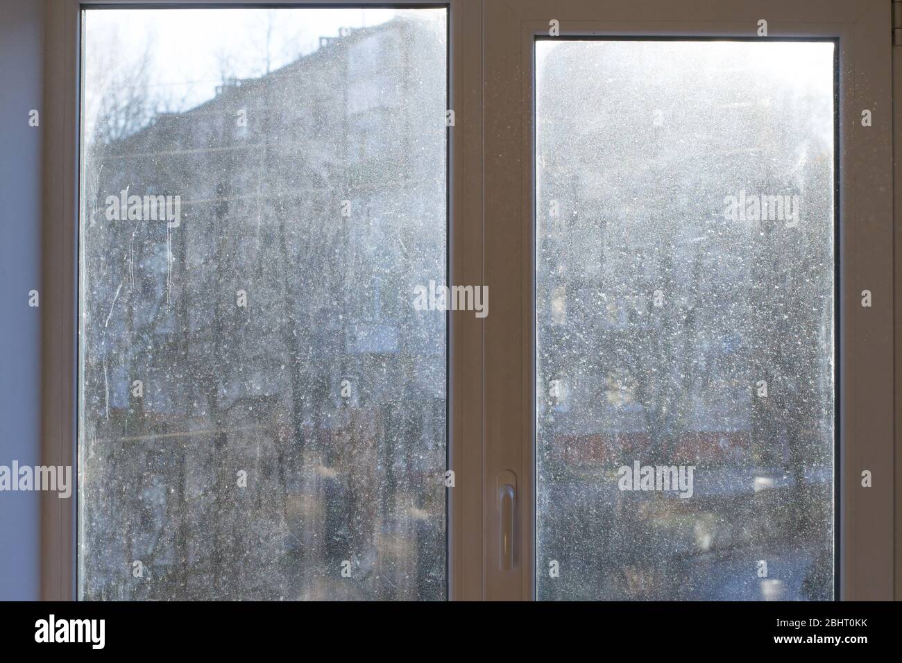 Window with very dirty and dusty glass in daylight Stock Photo - Alamy
