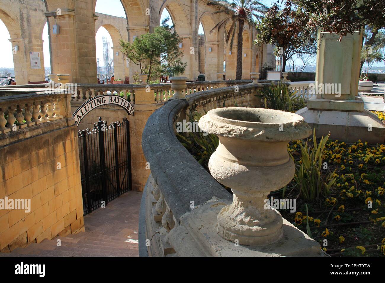 in the upper barrakka gardens in valletta (malta Stock Photo - Alamy