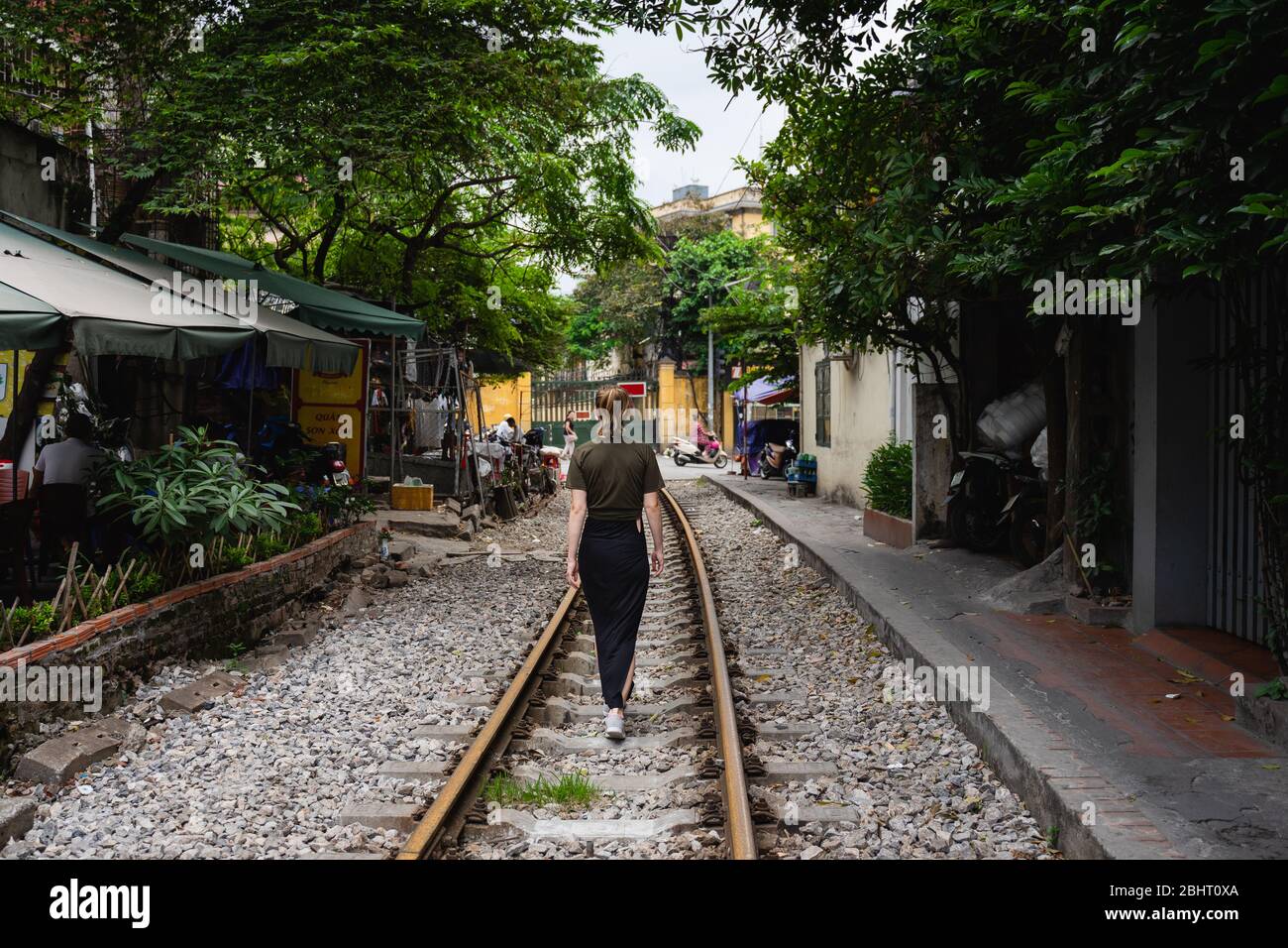 Girl walking on the railway hi-res stock photography and images - Alamy