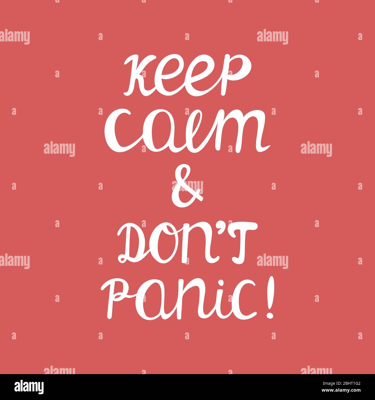 Keep calm and do not panic. Quarantine quote. Cute hand drawn ...