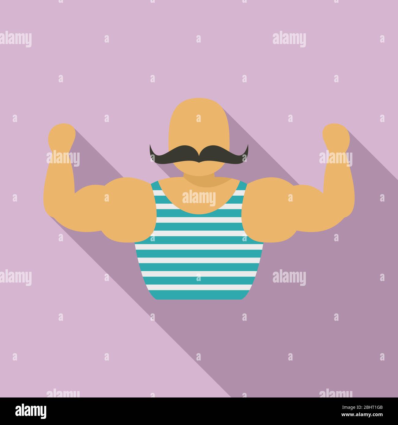 Circus strongman icon. Flat illustration of circus strongman vector ...
