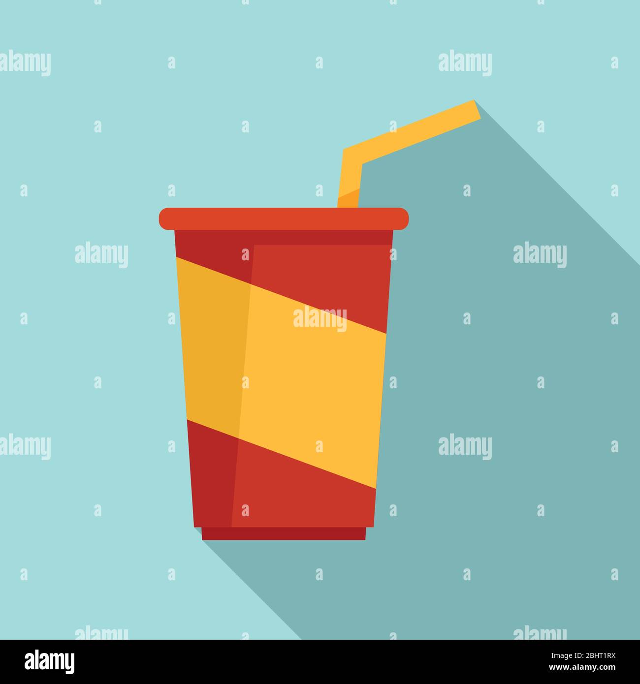 Soda cup icon. Flat illustration of soda cup vector icon for web design ...