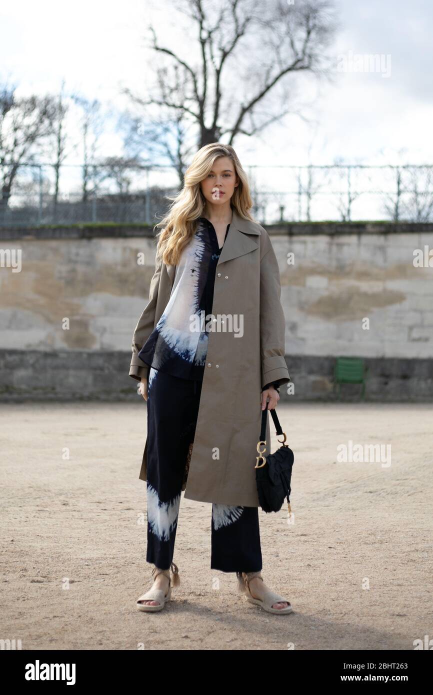 Model Victoria Lee attending the Dior show during Paris Fashion Week ...