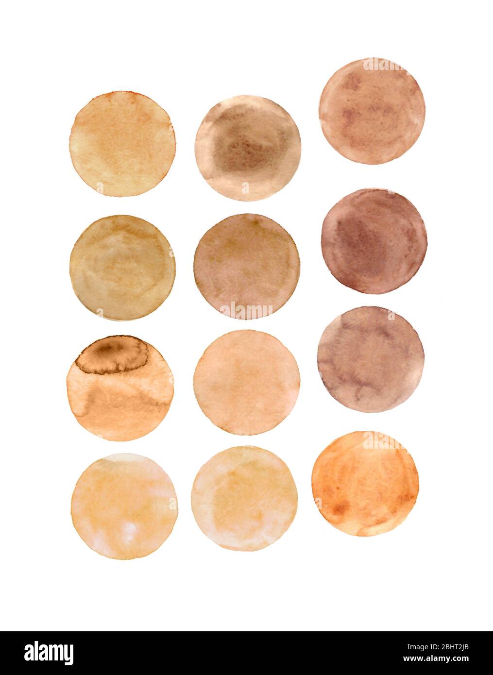 Set of watercolor blobs, isolated on white background. Hand painted ...