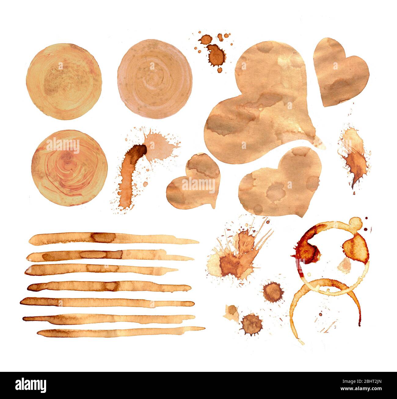 Coffee stain on a white background. Coffee cup marks on white ...