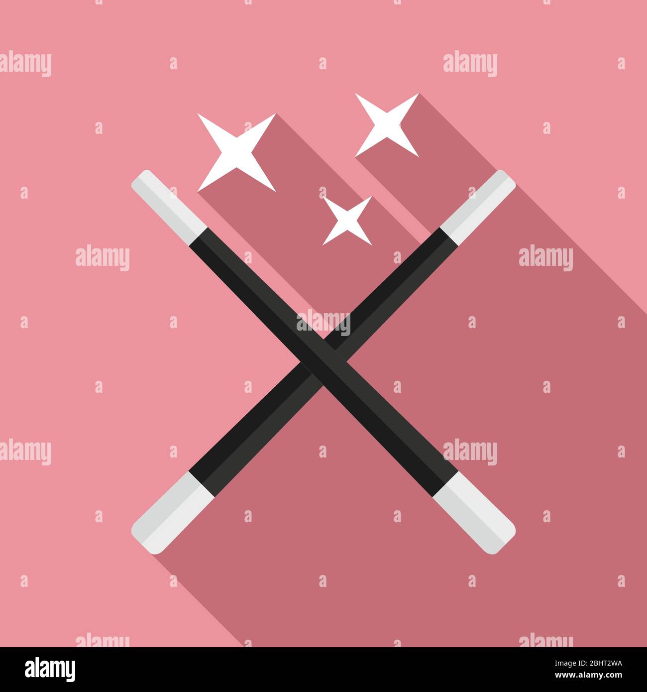 Magic wands icon. Flat illustration of magic wands vector icon for web ...