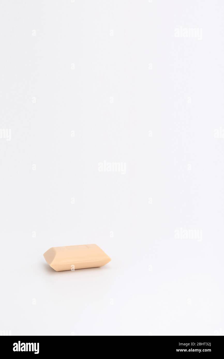 cream color soap in studio light on white background. Clipping Paths ...