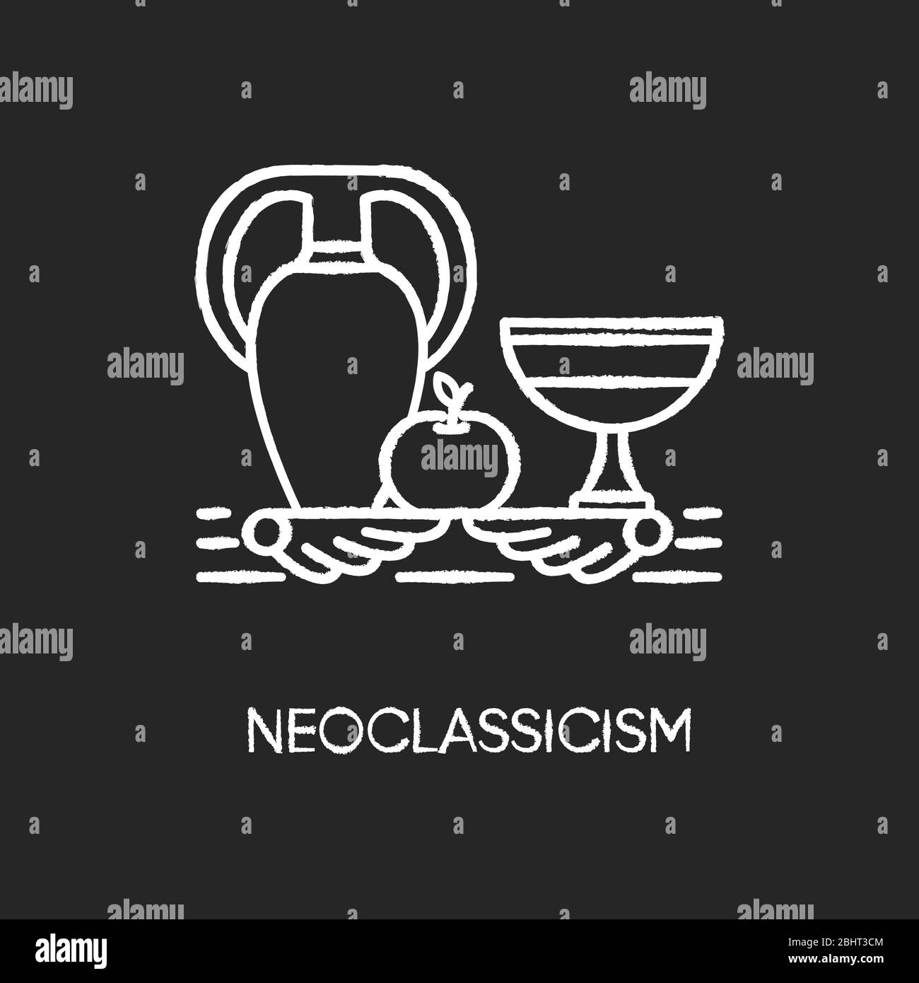 Neoclassicism chalk white icon on black background Stock Vector Image ...