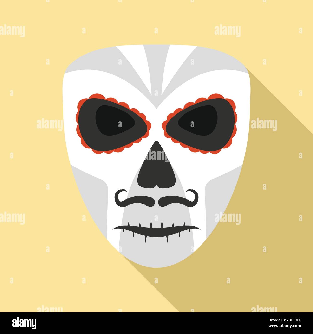 Dead mexican mask icon. Flat illustration of dead mexican mask vector ...