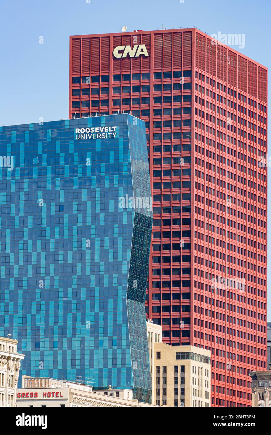 CNA Center and Roosevelt University Vertical Campus building on the ...