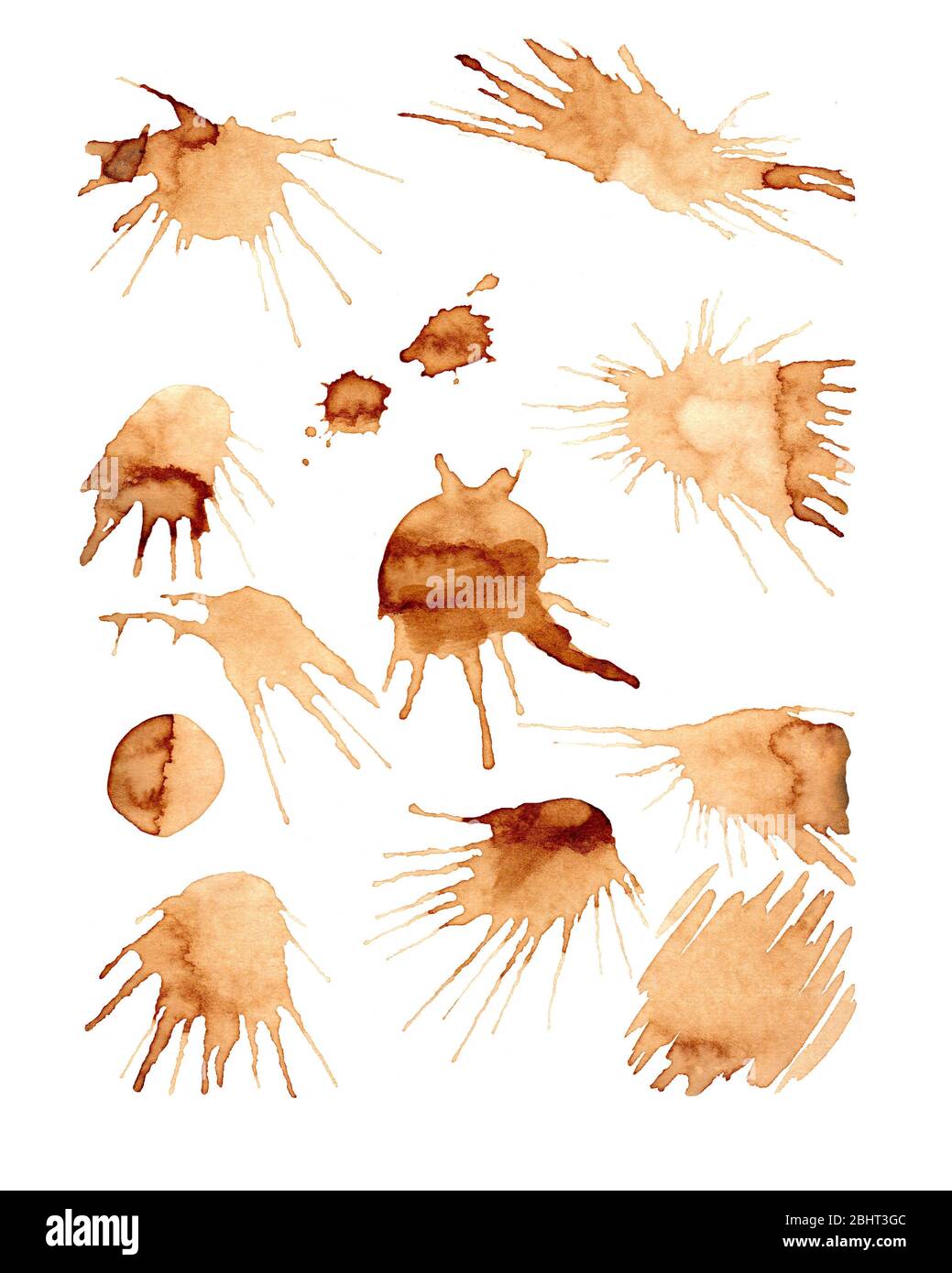 Coffee cup marks isolated on a white background Stock Photo - Alamy