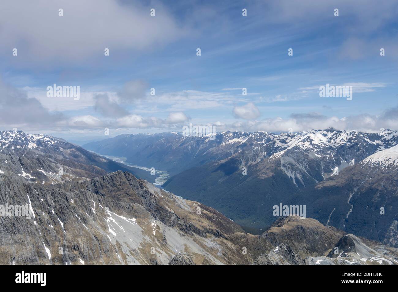 aerial, from a glider, of rock ridges at Mt. Barth range and Hunter ...