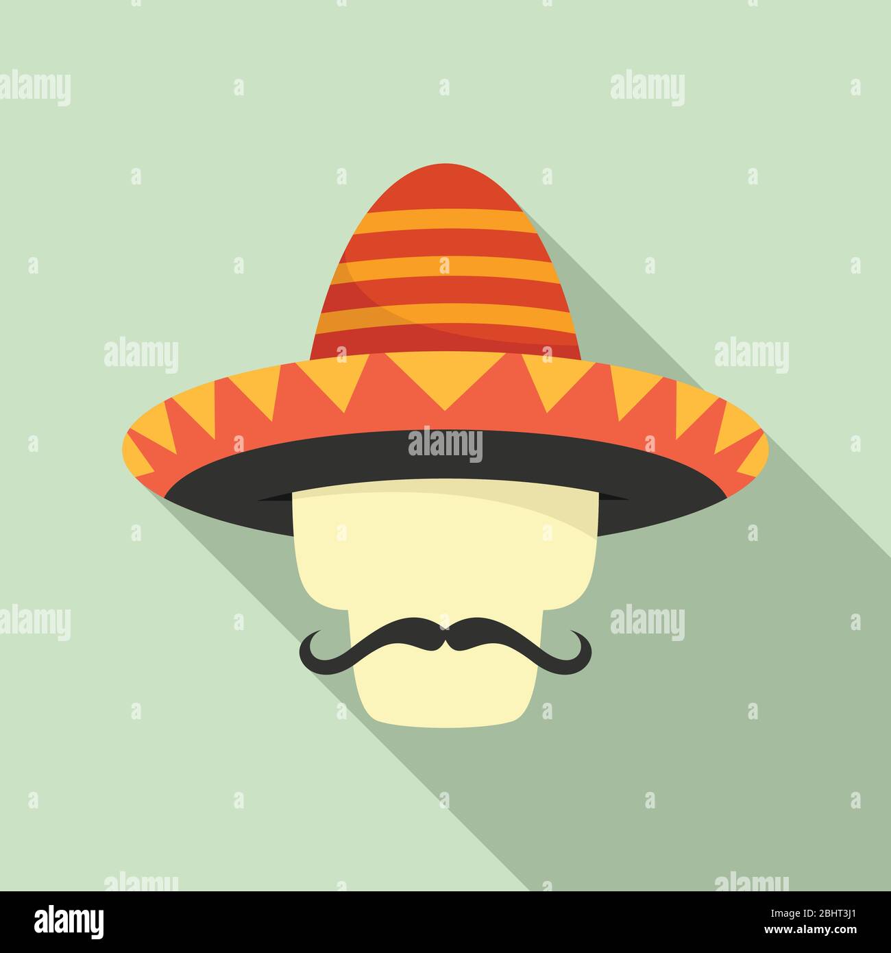 Mexican face man icon. Flat illustration of mexican face man vector ...