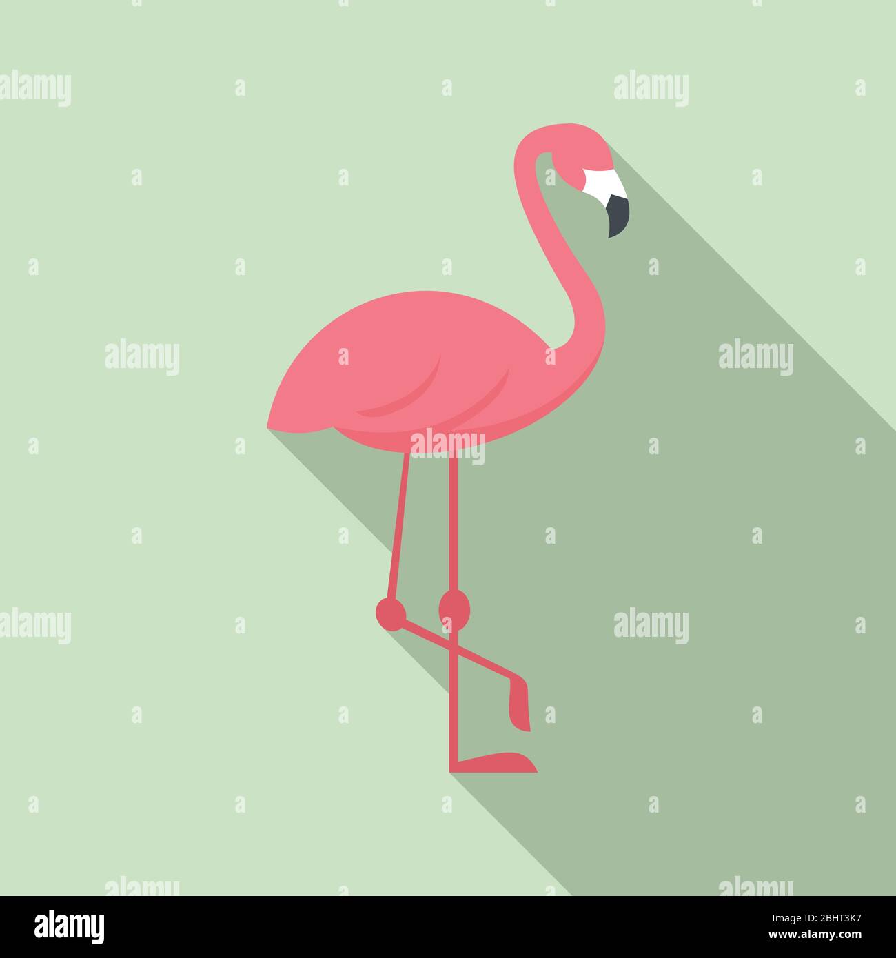 Pink flamingo icon. Flat illustration of pink flamingo vector icon for ...