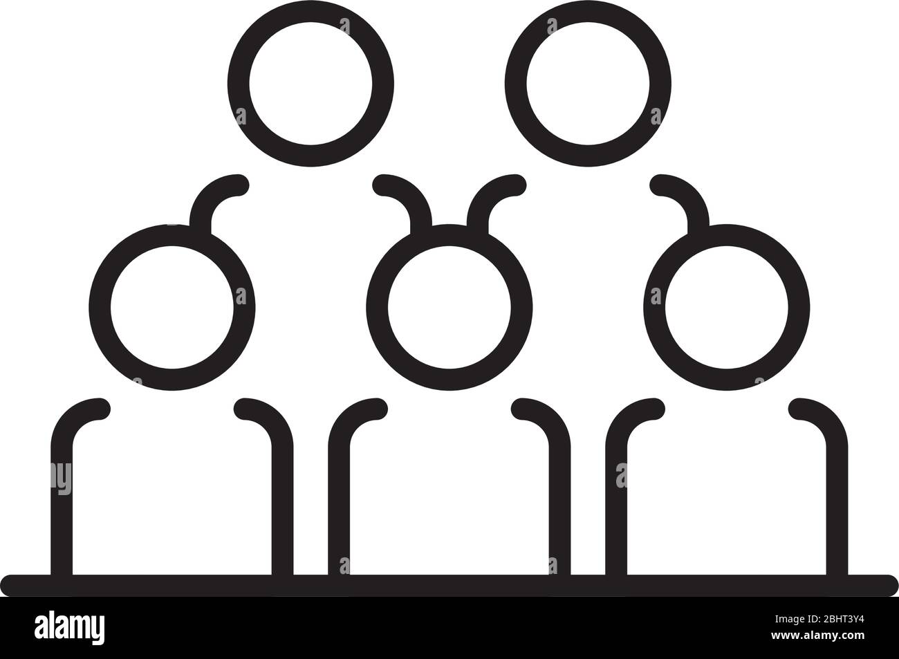 pictogram people icon over white background, line style, vector ...
