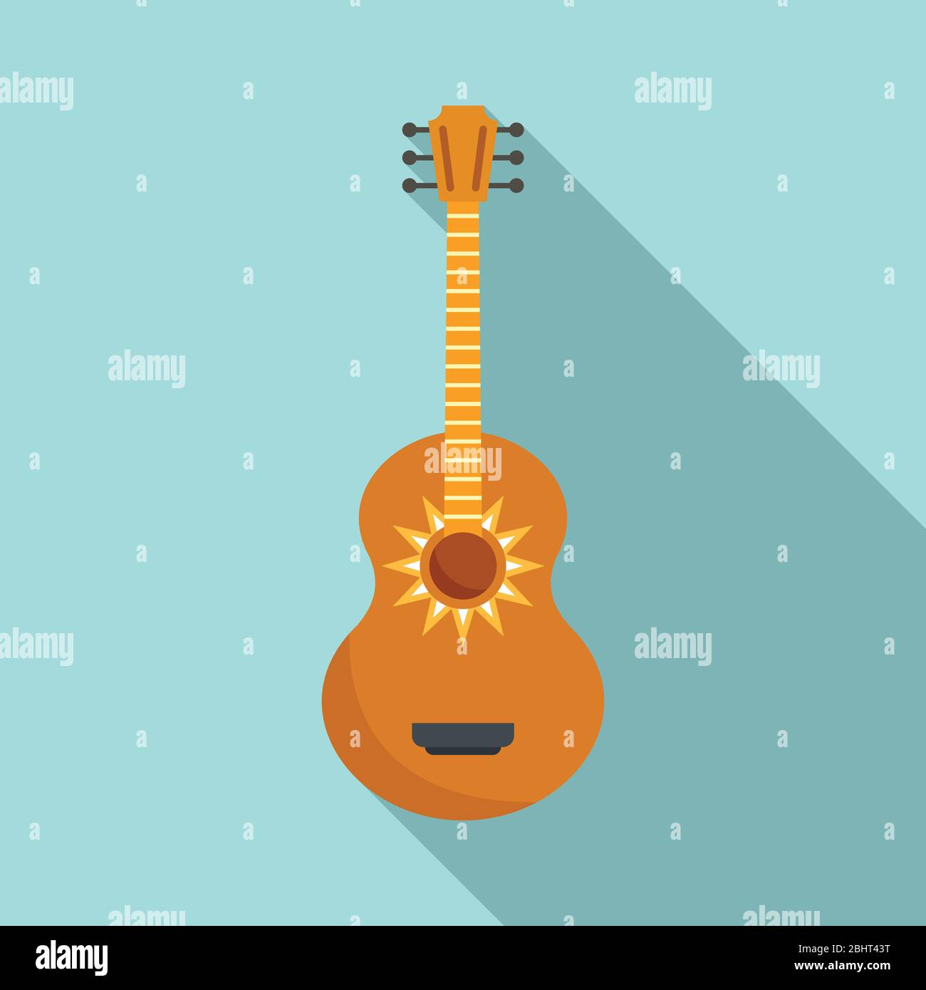 Mexican guitar icon. Flat illustration of mexican guitar vector icon ...