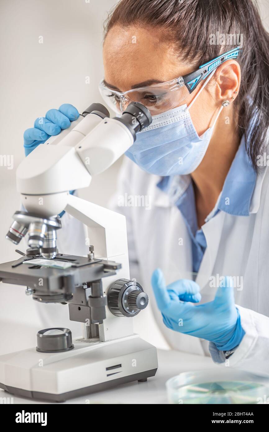 Microscope sits on chemistry hi-res stock photography and images - Alamy