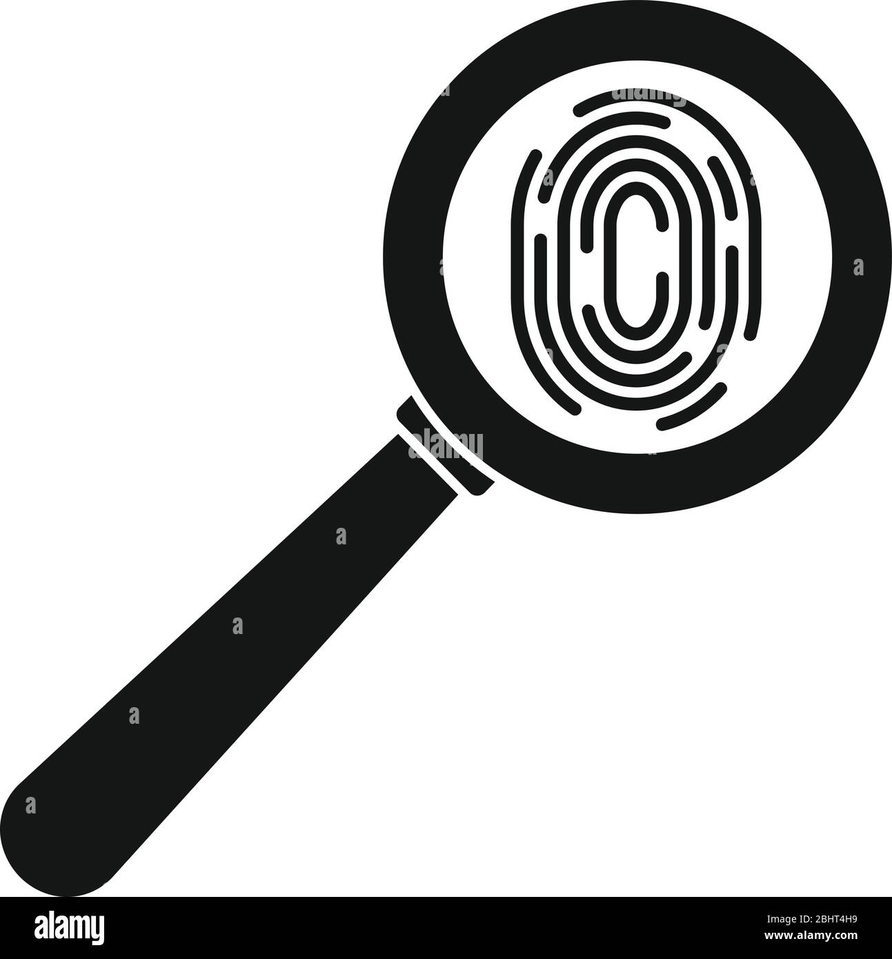 Magnifier fingerprint icon. Simple illustration of magnifier ...