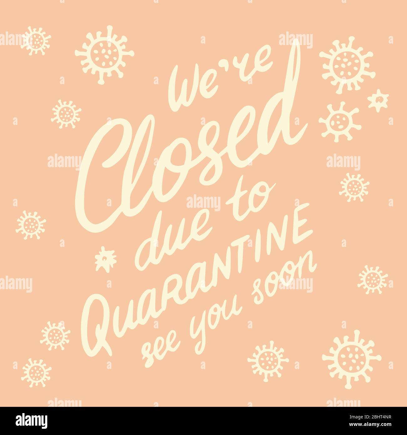 Coronavirus COVID-19. Quarantine badge. Calligraphic quote ...