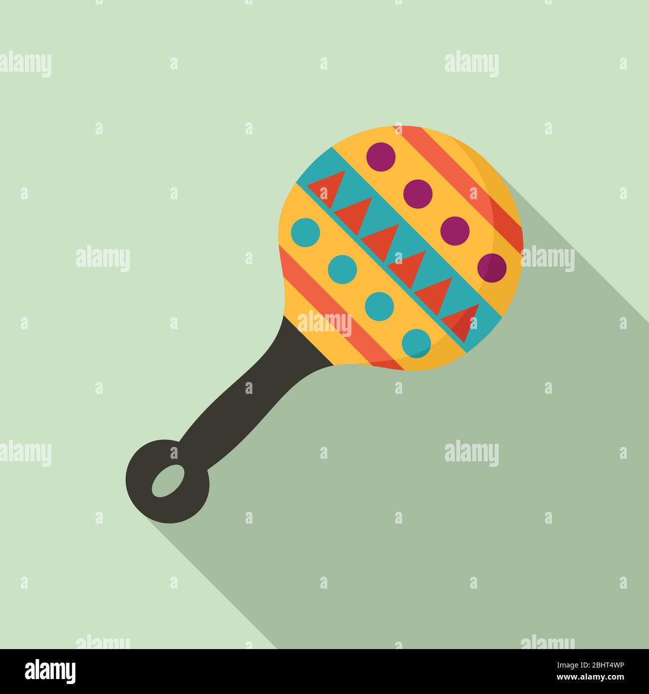 Mexican maraca icon. Flat illustration of mexican maraca vector icon ...