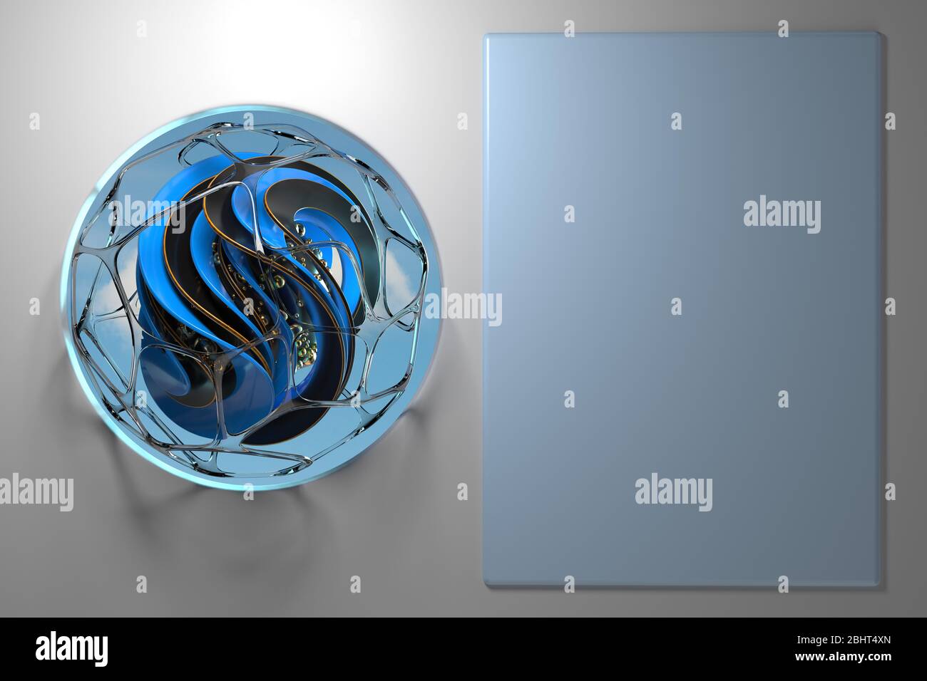 abstract mockup spherical composition with a rectangular free copyspace ...