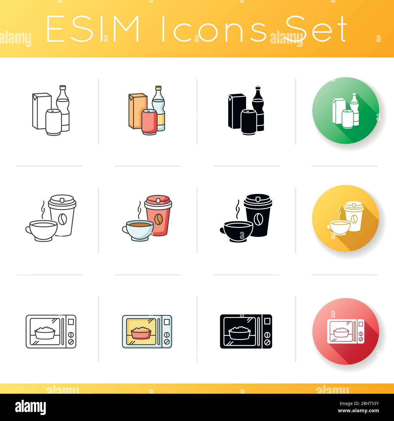 Food items icons set Stock Vector Image & Art - Alamy