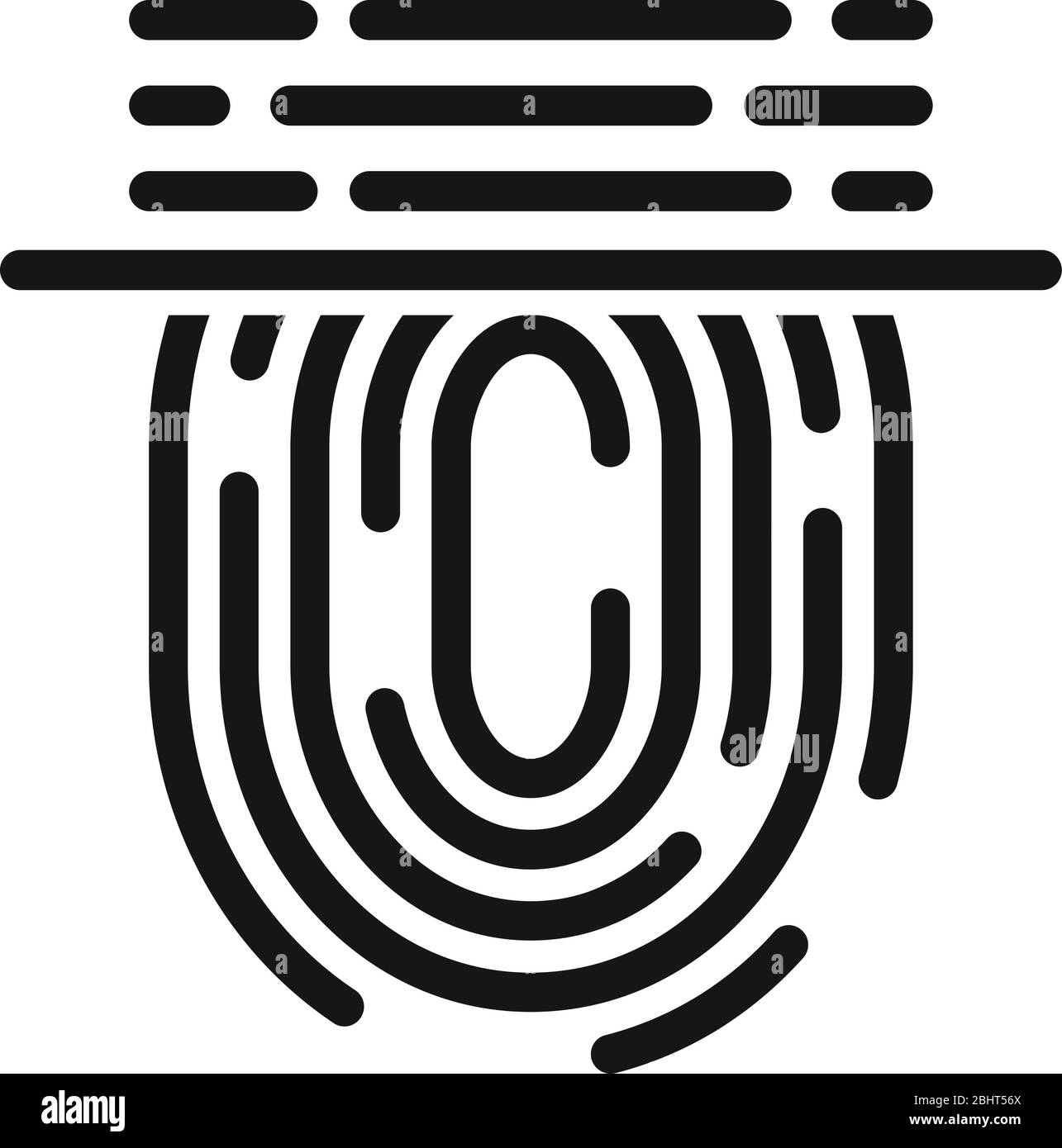 Fingerprint scan icon. Simple illustration of fingerprint scan vector ...