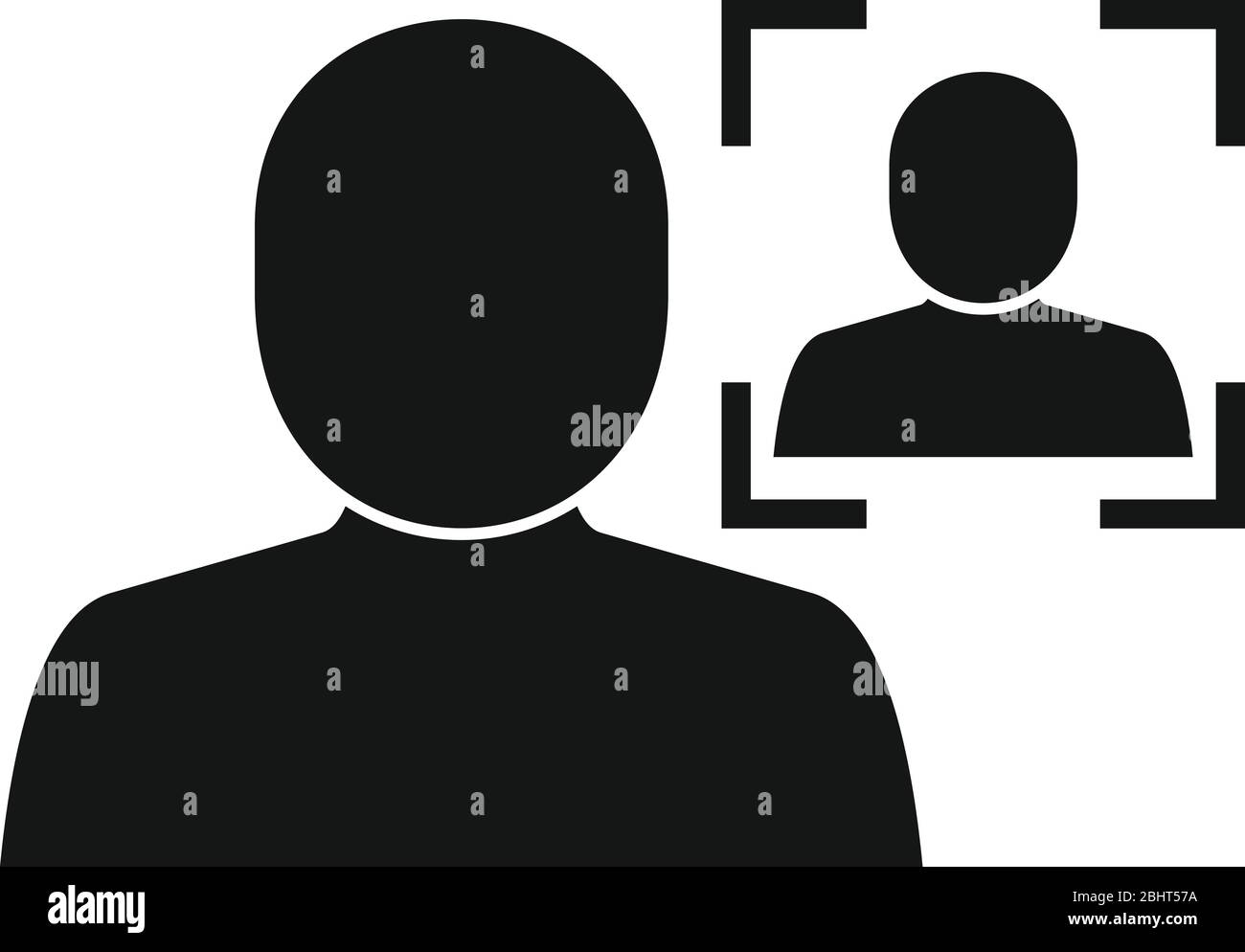 Biometric face authentication icon. Simple illustration of biometric ... Biometric face authentication icon. Simple illustration of biometric ...