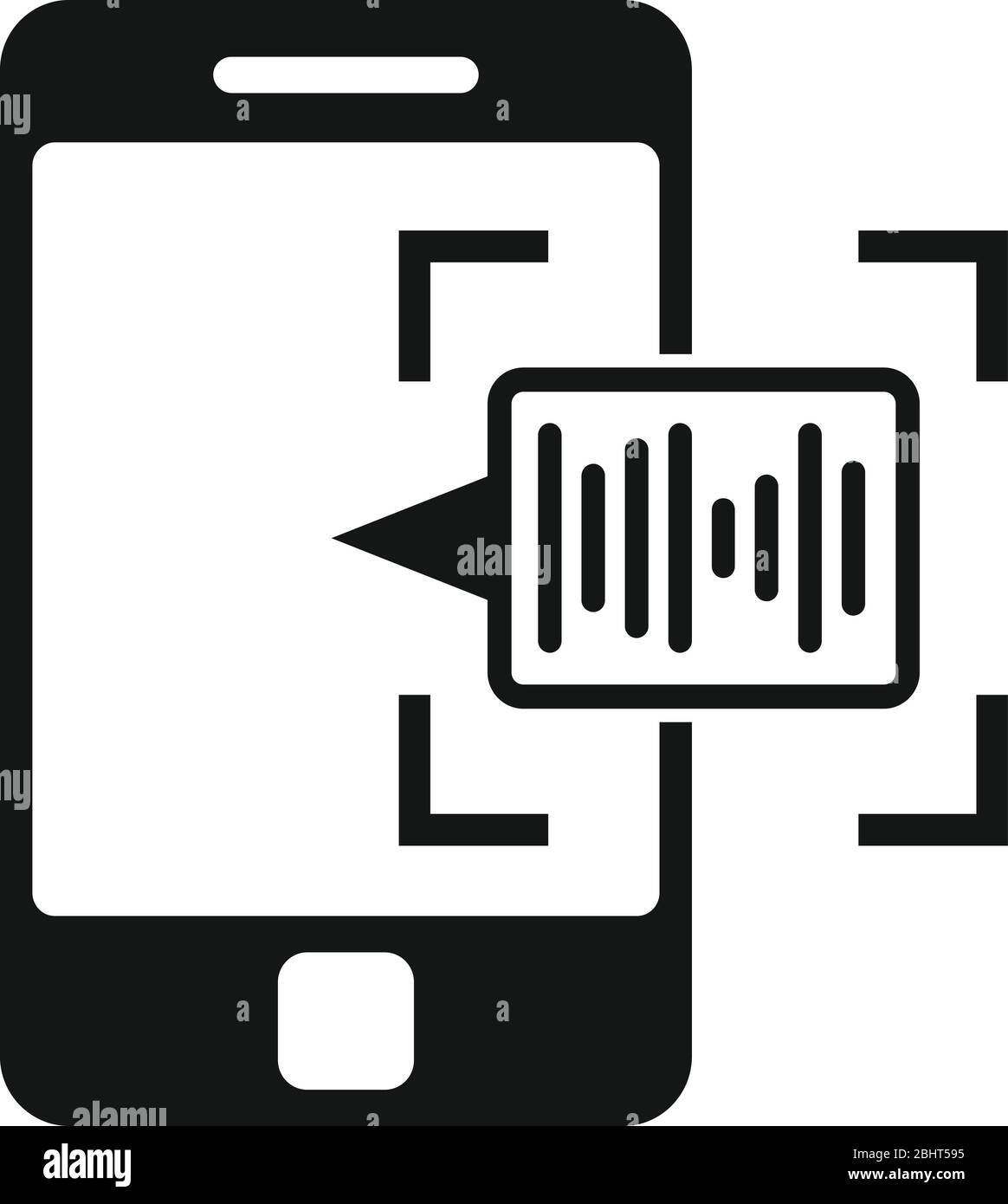 Voice phone authentication icon. Simple illustration of voice phone ...