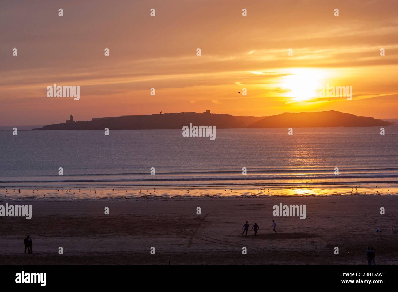 Mogador Island from Essaouira beach, Essaouira, Morocco Stock Photo - Alamy