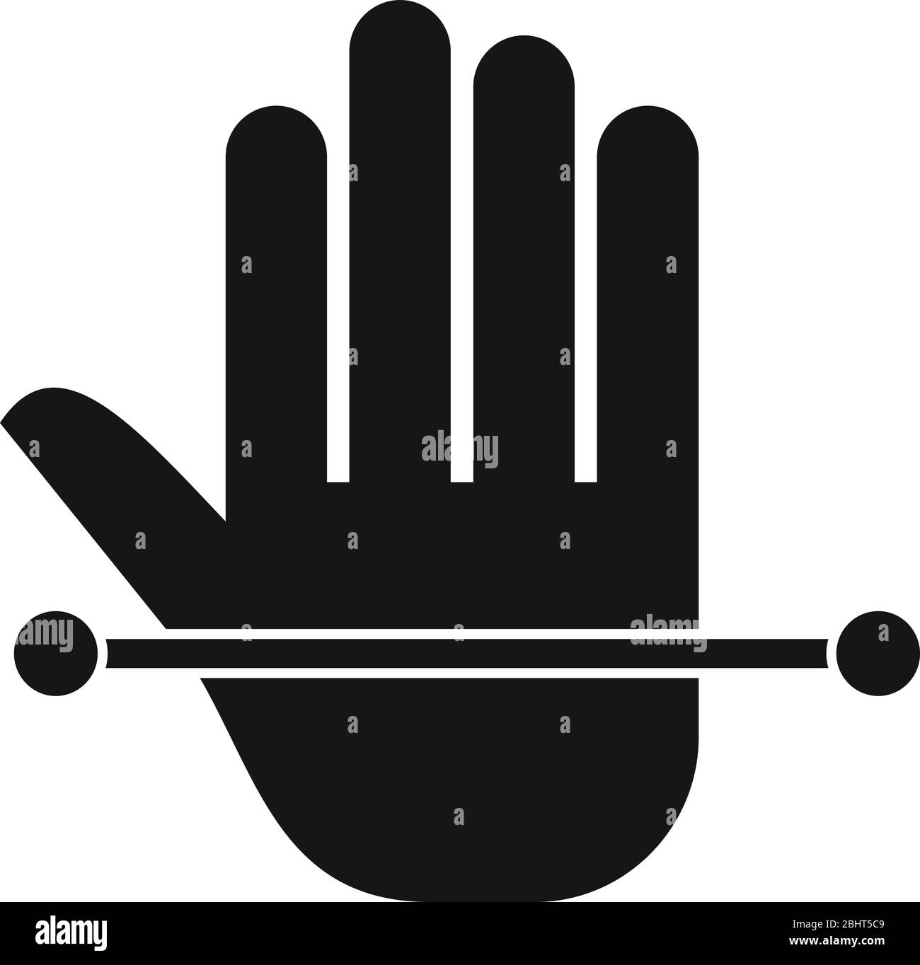 Palm authentication scan icon. Simple illustration of palm ...