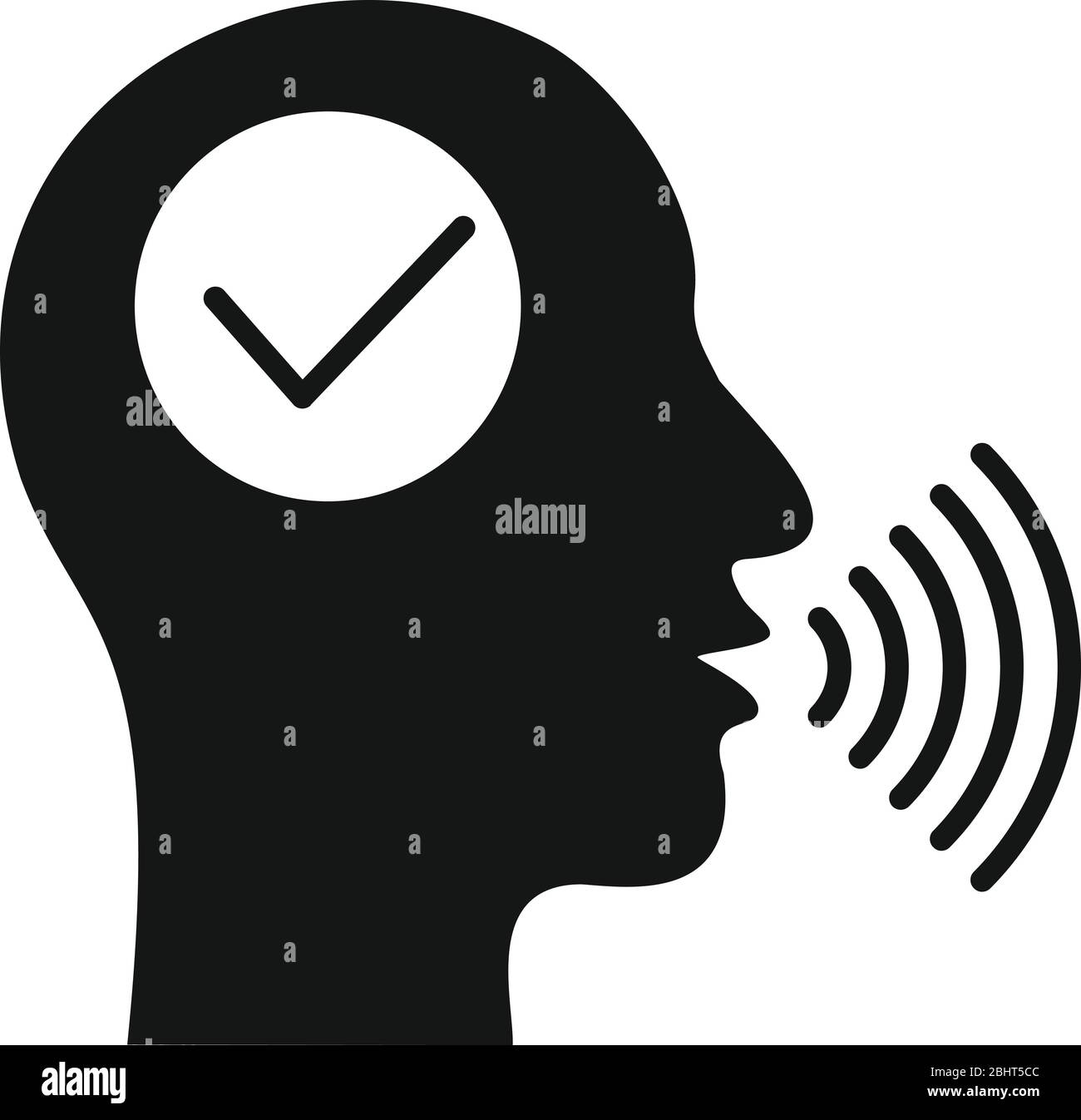 Approved voice recognition icon. Simple illustration of approved voice ...