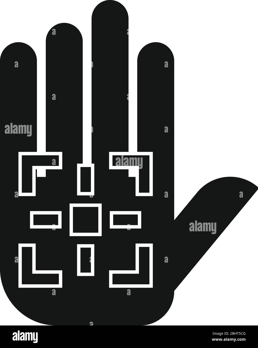 Palm biometric authentication icon. Simple illustration of palm ... Palm biometric authentication icon. Simple illustration of palm ...