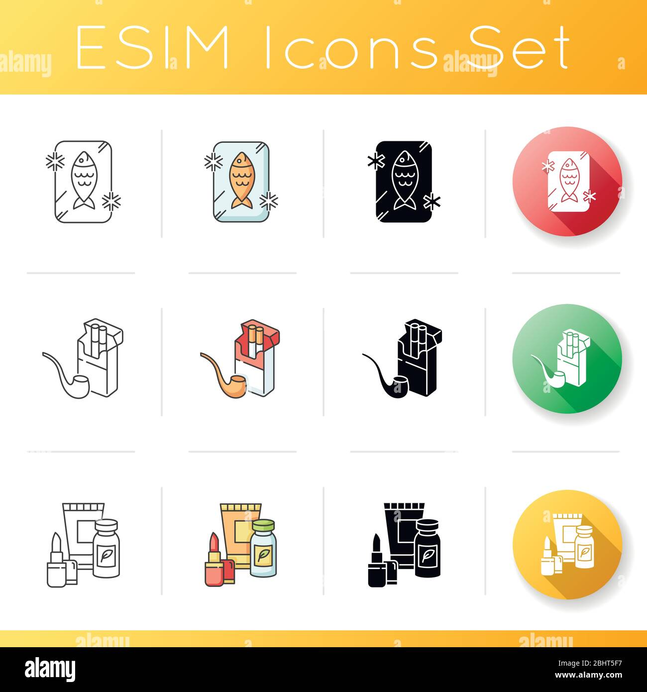 Food store categories icons set Stock Vector Image & Art - Alamy