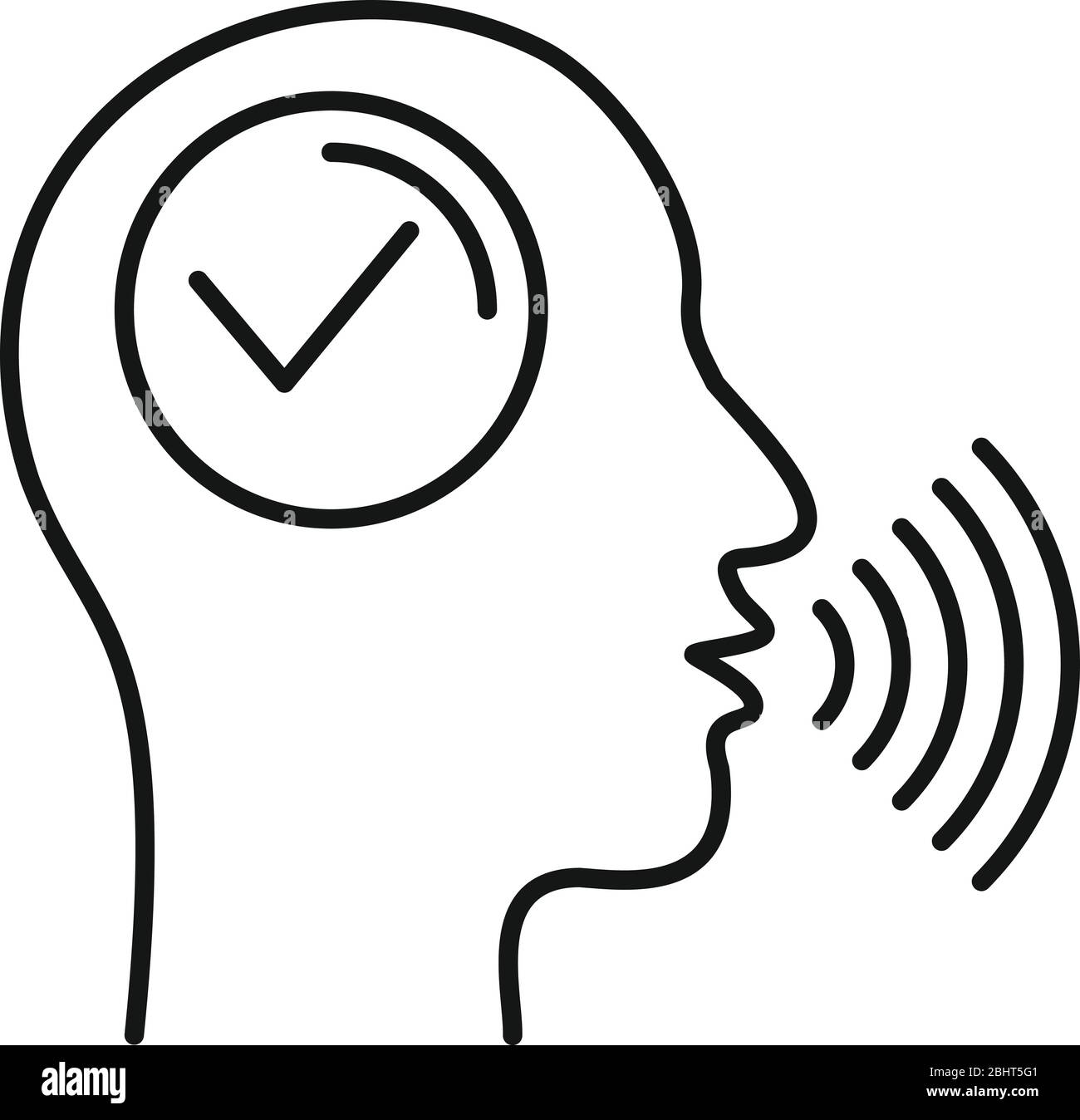 Approved voice recognition icon. Outline approved voice recognition ...