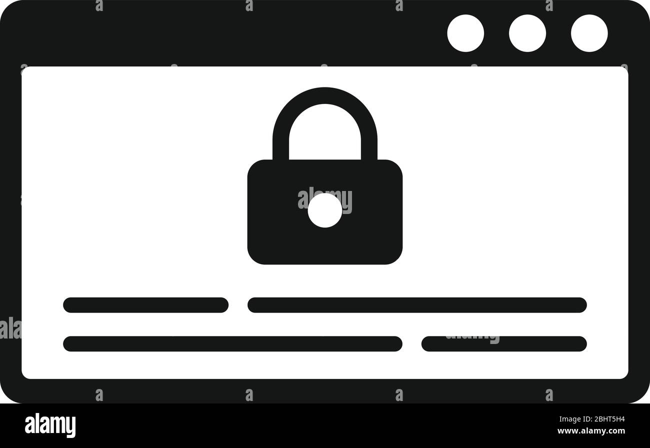 Web lock authentication icon. Simple illustration of web lock ...