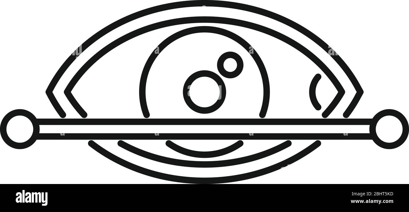 Eye scanning authentication icon. Outline eye scanning authentication ...