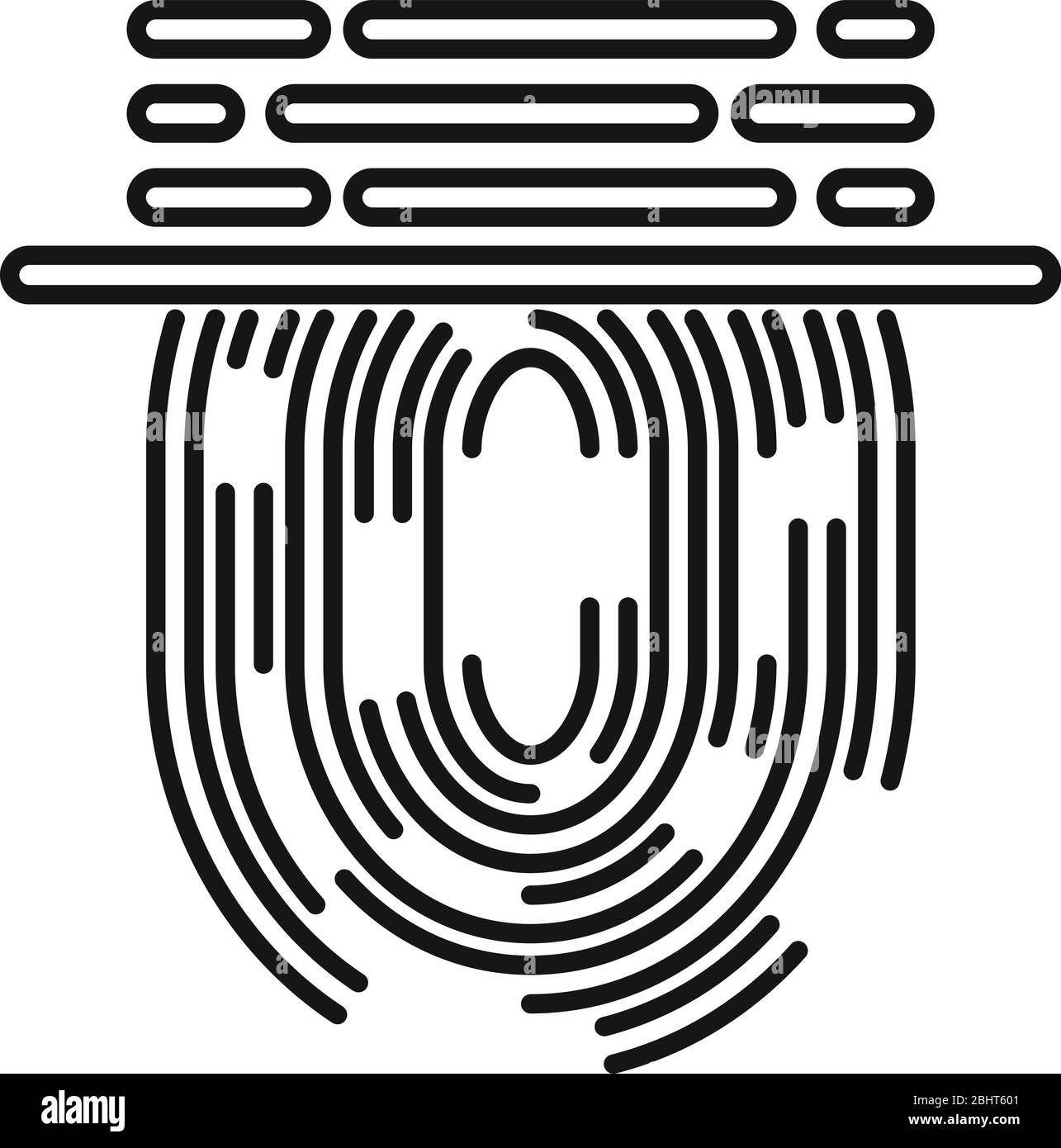 Fingerprint scan icon. Outline fingerprint scan vector icon for web ...