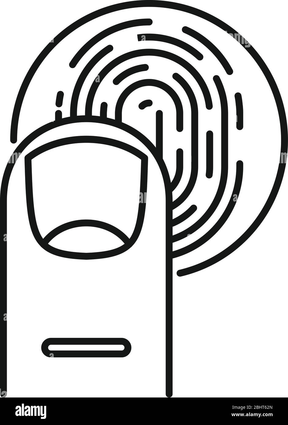 Fingerprint scanning icon. Outline fingerprint scanning vector icon for ...