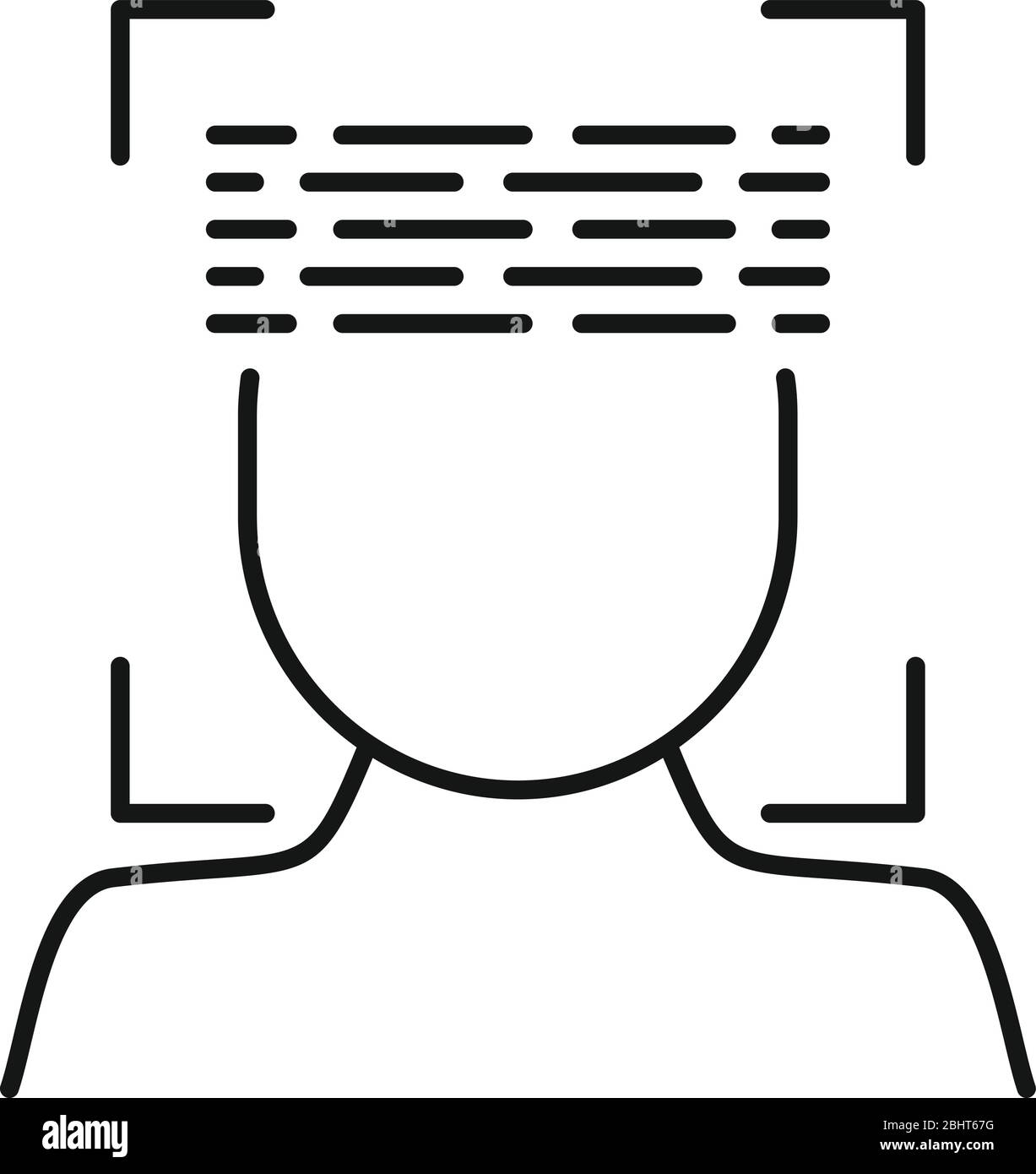 Face scanning icon. Outline face scanning vector icon for web design ...
