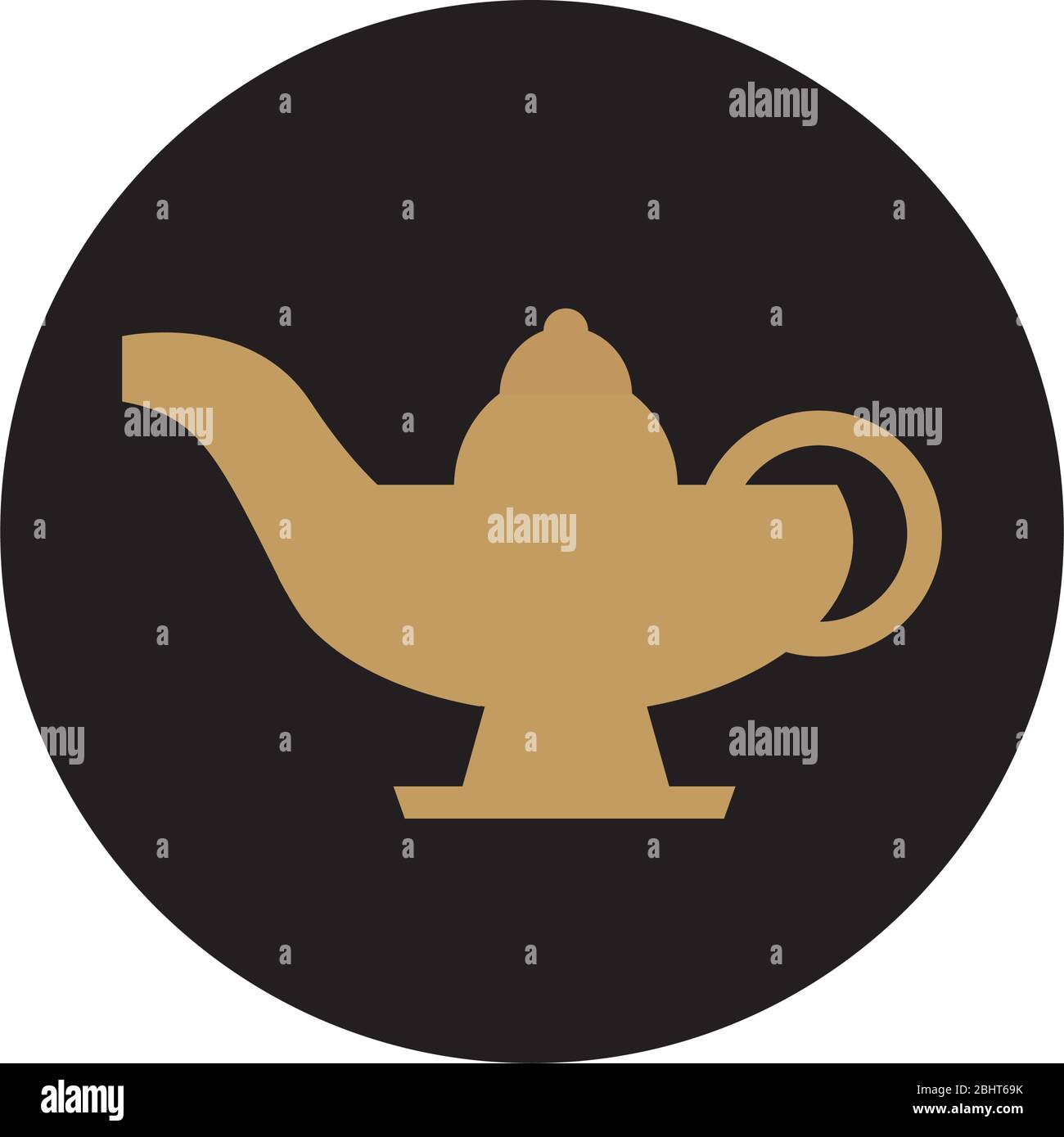 ramadan concept, islamic oil lamp icon over white background, block ...